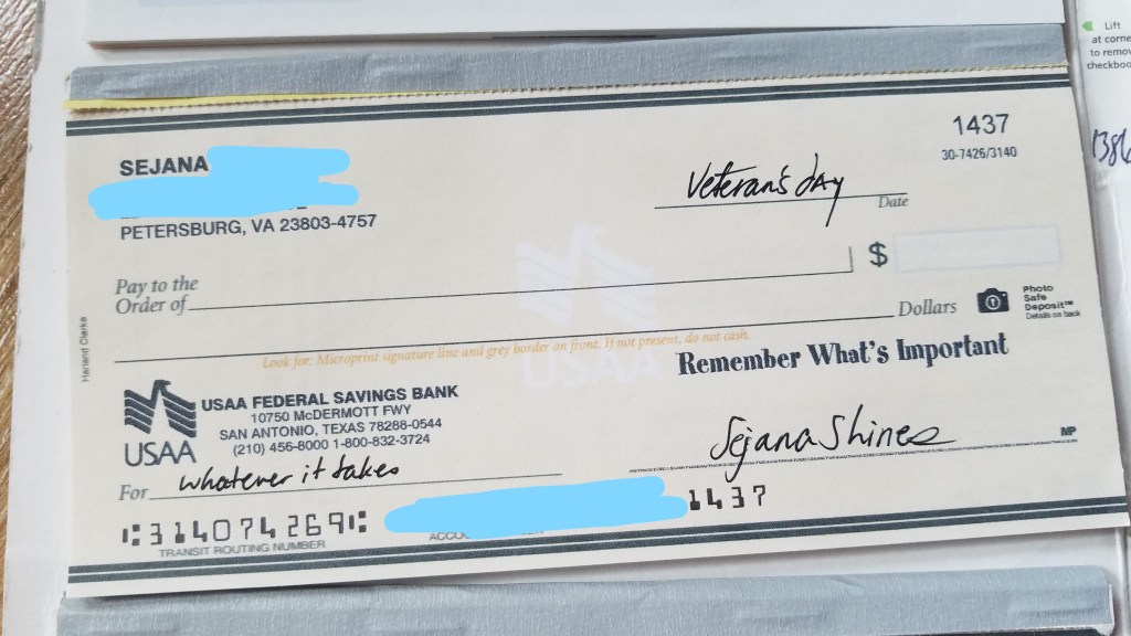 Veterans Day – Whatever it takes – Sejana Shines